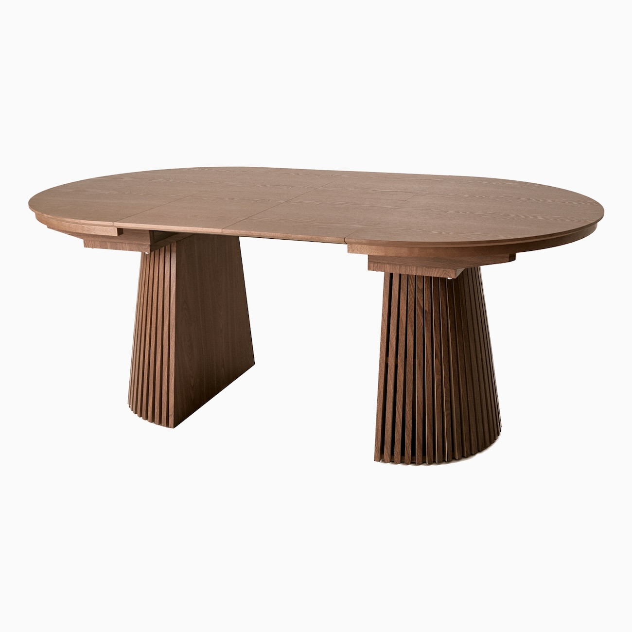 Extendable round table in walnut wood 120 to 190 cm - SIENA
