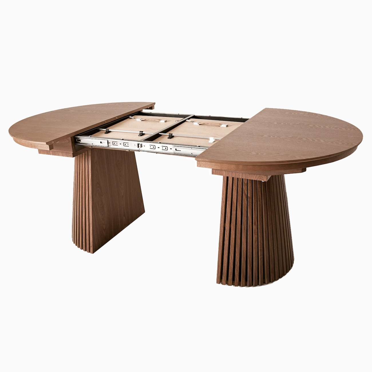 Extendable round table in walnut wood 120 to 190 cm - SIENA